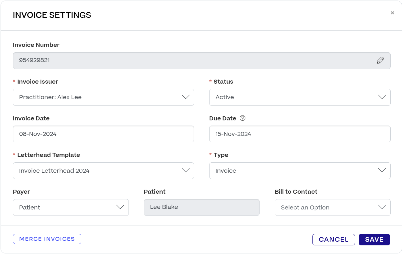 Guide to the Halaxy invoice – Halaxy Help Guide | United Kingdom